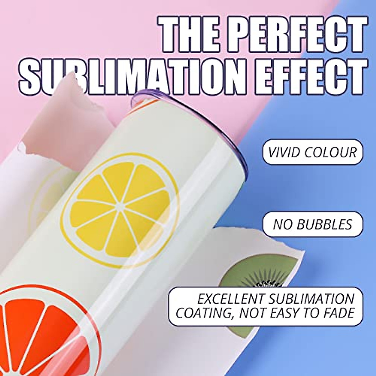 HTVRONT 20 OZ - 4 Pack - Skinny Straight - Sublimation Tumbler Blank with Sublimation Paper, Sublimation Shrink Wrap, Straw and Box