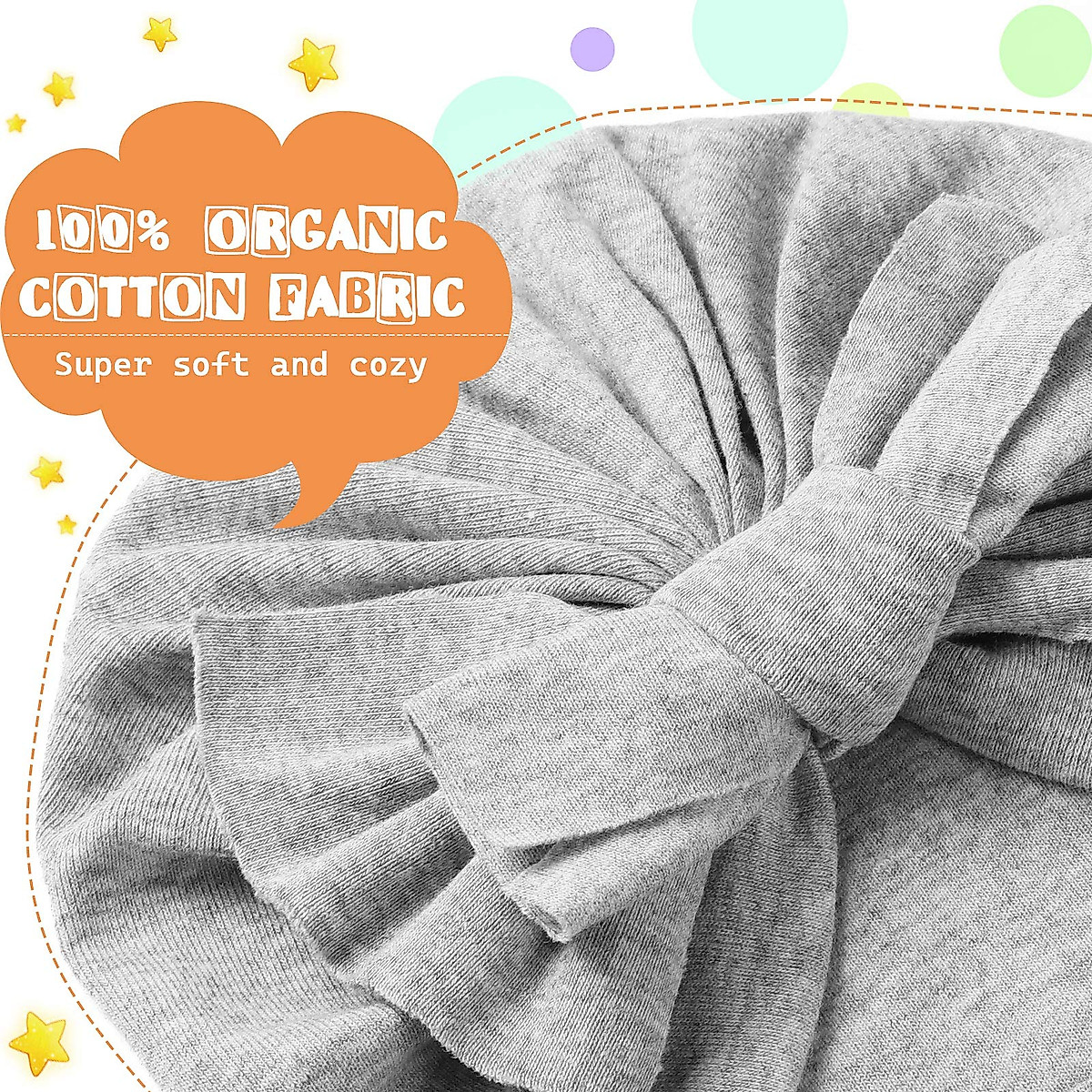 Newborn Girl Turban Hat Gloves Set, Include 4 Pieces Infant Girls Headwraps Toddler Hats and 4 Pairs Infant No Scratch Mittens Gloves (Bowknot Style)