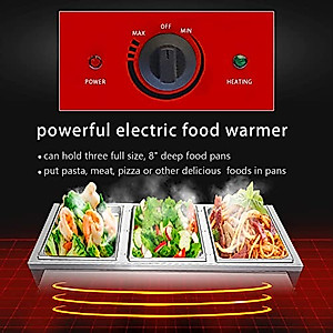 KITMA 5 Open Well Electric Steam Tables - 240 V Warmer Food Table, 36 Quart Electric Hot Food Warm Table for Buffets and Catering, Warming Control Knobs，Front Serving Area