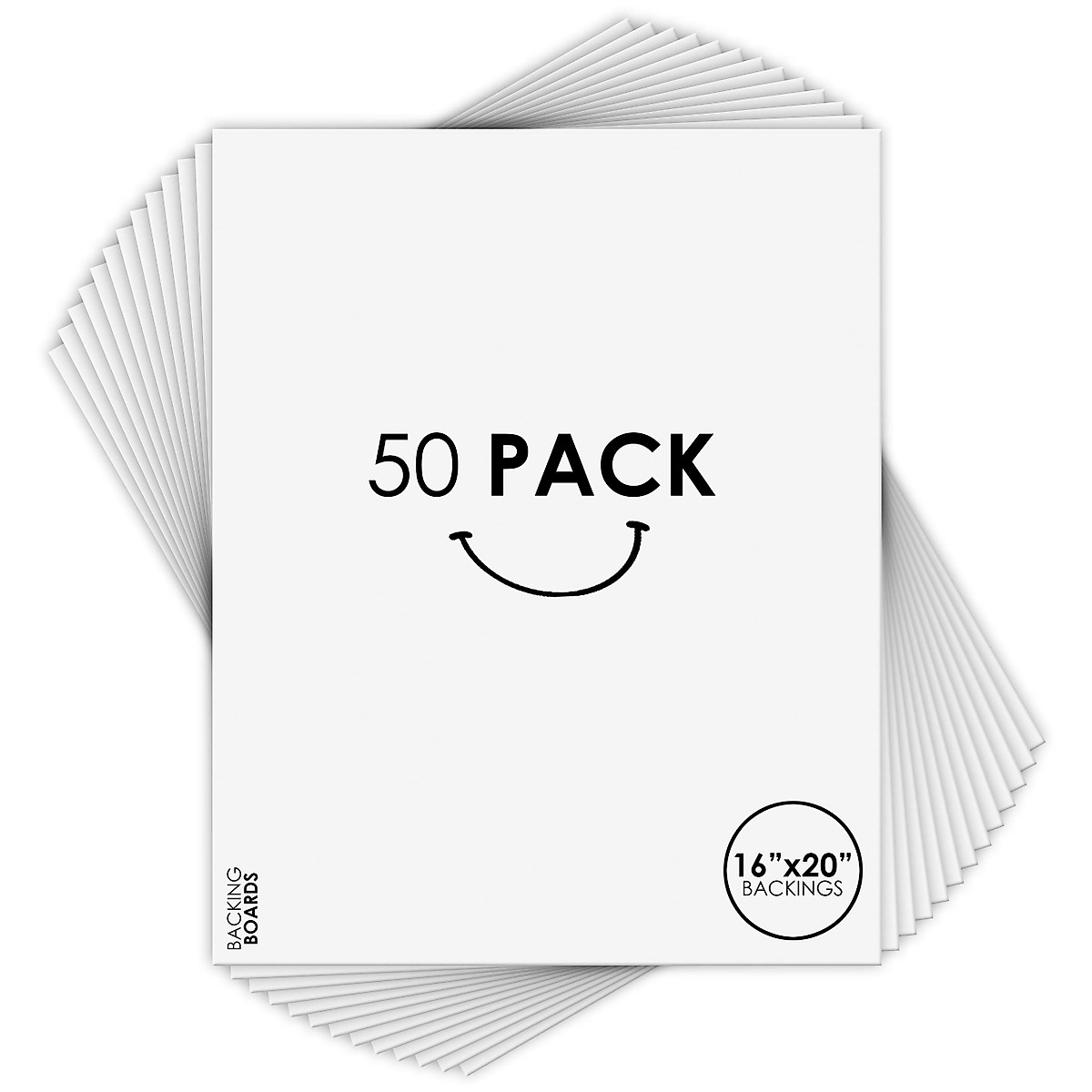 Golden State Art, 16x20 Picture Mat Matte Backerboards for Framing. Pack Contains 50 Backing Boards (White, 50 Pack)