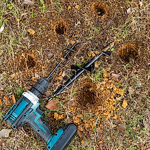 KRAVELDS Triangle Tip Auger Drill Bit for Planting 1.6x9 inch Bulb Auger for Cordless Drill Garden Auger Spiral Drill Bit for Most 3/8" Hex Drive Drill