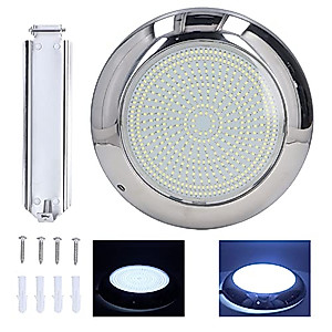 DJDK Pond Lights,Stainless Steel LED Pool Light 12V 35W White Color IP68 Waterproof LED Underwater Pond Lights with 468 Light Chips for Garden Swimming Pools(Shell Without Pattern)