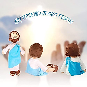 LSYDCARM 13inch Jesus Toy My Friend Jesus Toys Savior Christian Classic Religious Savior Jesus Stuffed Plush Doll Toys (Blue)