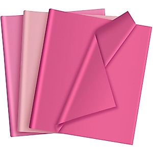 30 Sheets Pink Tissue Paper for Packaging Gift Bags Decoration, Gift Wrap Tissue Paper Bulk Sheets for Weddings Birthday DIY Project Valentine's Day Gift Wrapping Crafts Decor