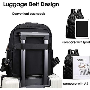 Wraifa Waterproof Oxford Small Backpack Purse for Women Mini Fashion Ladies Travel Shoulder Bag（quilted backpack with purse）