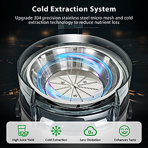 1000W 3-SPEED LED Centrifugal Juicer Machines Vegetable and Fruit, Healnitor Juice Extractor with 3.5" Big Wide Chute, Easy Clean, BPA-Free, High Juice Yield, Silver