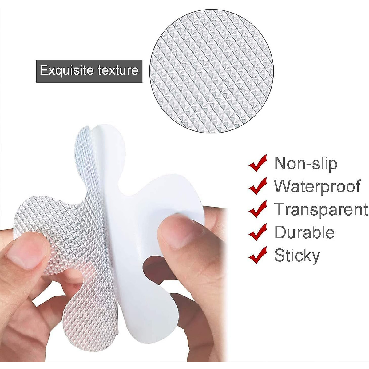 20 Pcs Bathtub Stickers,Non-Slip Flower Shape Safety Shower Treads Self Adhesive Shower Stickers with Scraper for Tubs Bath