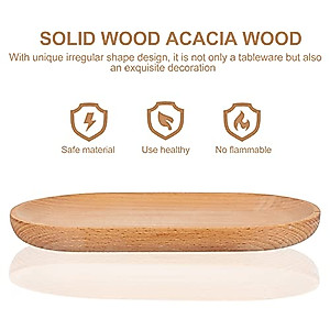 Oval Wood Tray Serving Platter: Small Wood Tray Party Wooden Plate for Display Dessert Cupcake Fruit Snacks Appetizer Sushi Food Jewelery