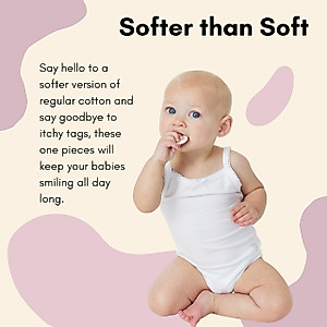 Feathers Baby Girls 100% cotton super soft One-piece Bodysuits 2-Pack