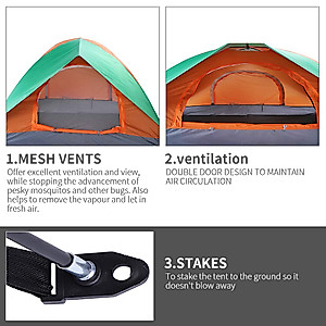 Ochine 1/2/4 Person Camping Tent Family Tents Pops Up Tent Waterproof Windproof Easy Setup Tent Lightweight Dome Tent for Outdoor Camp, Backpacking, Hiking, etc (Ship from USA)