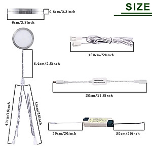 AIBOO Linkable LED Under Cabinet Lights Direct Wired 12V Slim Aluminum Dimmable Puck Lights with RF Remote Control for Accent Lighting (4 Lights, Warm White, NO Wall Plug)