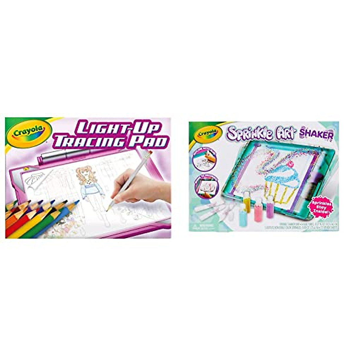 Crayola Light Up Tracing Pad Pink, Gifts for Girls & Boys, Age 6, 7, 8, 9 & Sprinkle Art Shaker, Rainbow Arts and Crafts, Gifts for Girls & Boys, Ages 5, 6, 7, 8