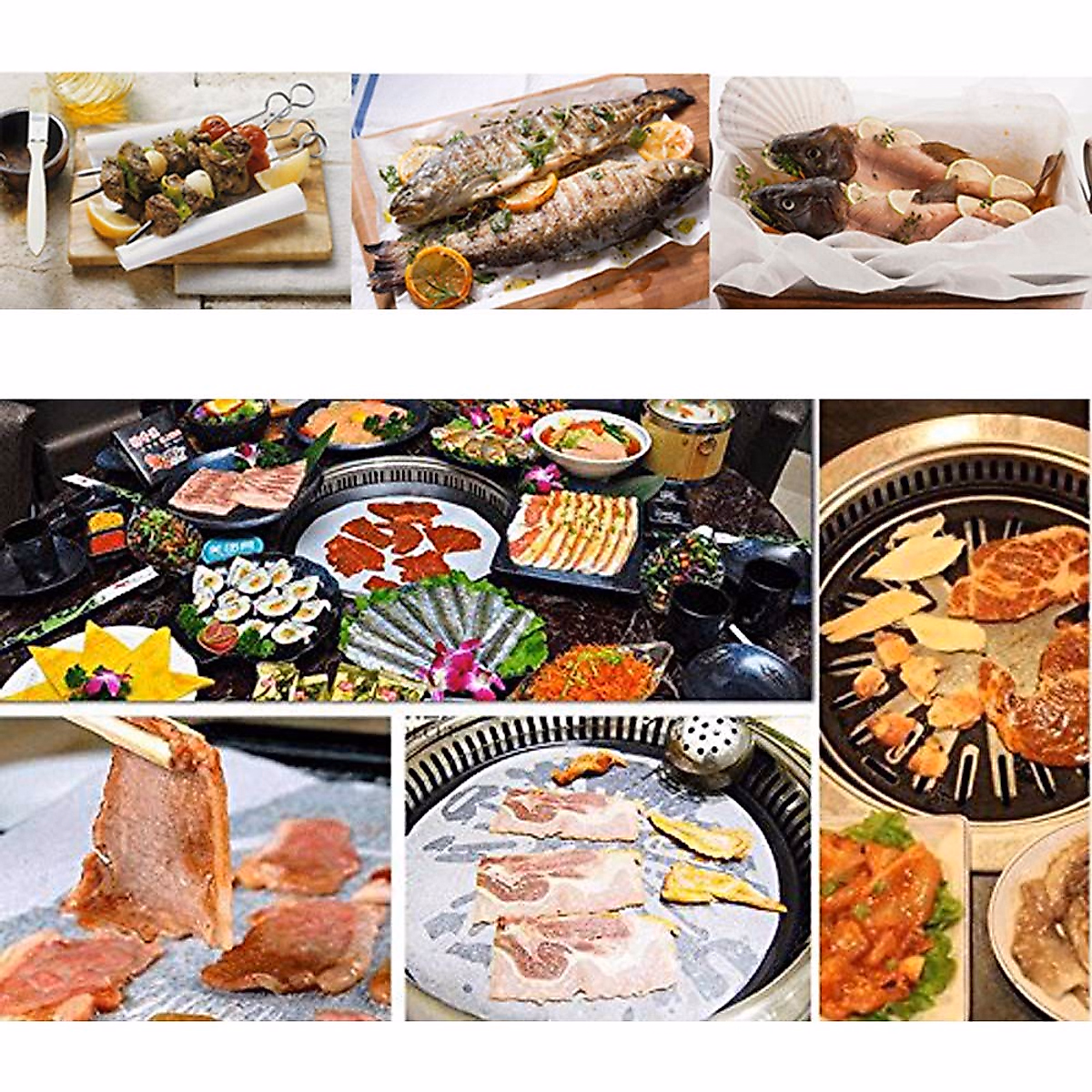 MOTZU 144 Pack 8 inch Air Fryer Lining, Bamboo Steamer Liner, Pre-Cut Non-Stick Parchment Paper Round Sheets for Separating Frozen Patty, Steaming Basket, Baking, Cooking Fried Food, Tortilla Press