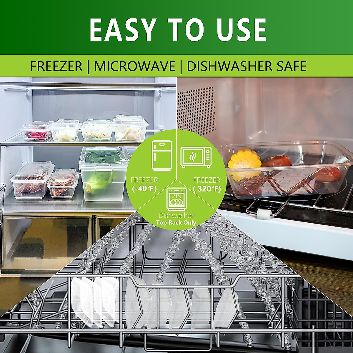 NutriBox [40 Value Pack] single one compartment 24 OZ Meal Prep Plastic Food Storage Containers - BPA Free Reusable Lunch Bento Box with Lids - Spill proof,Microwave, Dishwasher and Freezer Safe