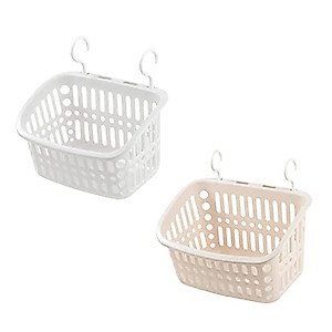 COLLBATH 2pcs Plastic Bathroom Hanging Basket Hanging Shower Caddy Hangable Bathroom Storage Basket Bathroom Shelf Organizer Bathroom Storage Rack Draining Basket Mesh Basket Plastic Pp