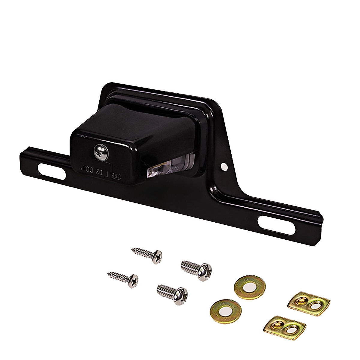 gunhunt 1 PC Truck License Plate Light, 8.4" x 2.9" x 2.3" 2 LED License Plate Light IP67 Waterproof Dustproof with Mounting Bracket, Drain Hole Light Holder Bracket, Universal for Trucks (Black)