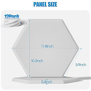 12 pack Sound Proof Foam Panels, 12"X 12"X 0.4",Acoustic Panels Self-Adhesive,Soundproof Wall Panels High Density,Acoustic Panels Sound Absorbing for Wall Decoration and Acoustic Treatment-white-12p