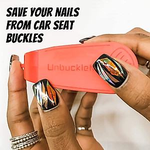 UnbuckleMe Car Seat Buckle Release Tool - Easy Opener Aid for Arthritis, Long Nails, Older Kids - Button pusher for infant, toddler, convertible 5 pt harness car seats - As Seen on Shark Tank (Aqua)