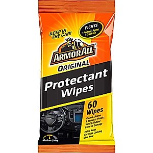 Car Protectant Wipes by Armor All, Interior Car Wipes with UV Protection Against Cracking and Fading, 60 Count