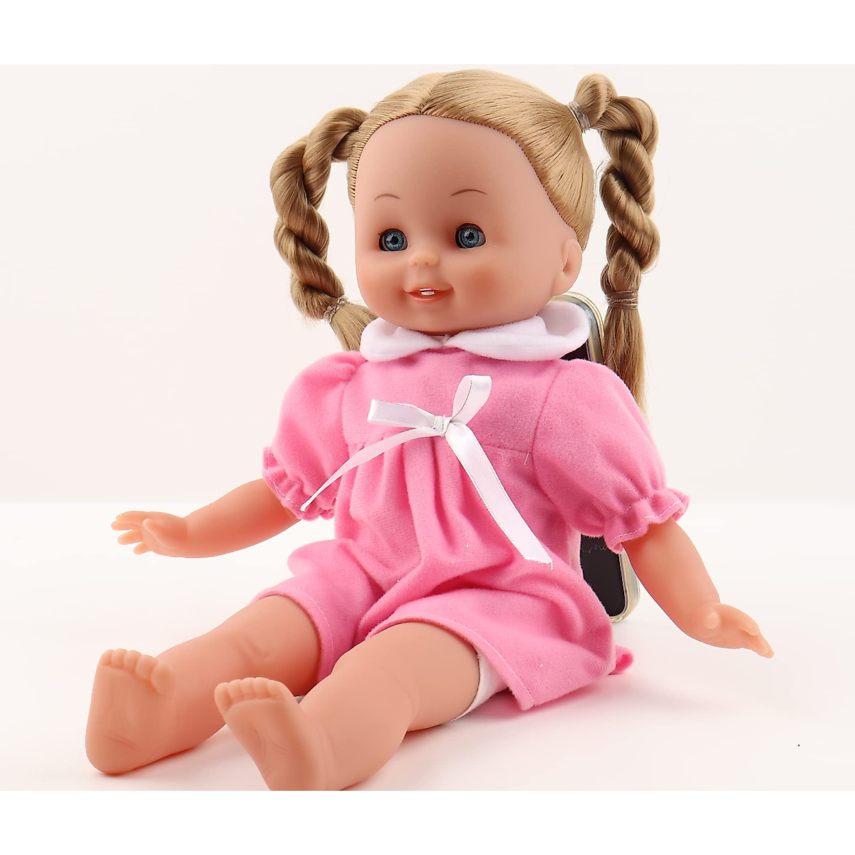 SCORAY 16 ", Stuffed Super Soft Baby Bear Doll Born and up - Removable Pink Clothing