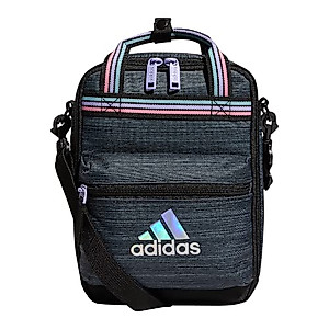 adidas Squad Insulated Lunch Bag (7L) Food Container Carry Box for Kids/Adults Discontinued, Two Tone Black/Snowglobe, One Size