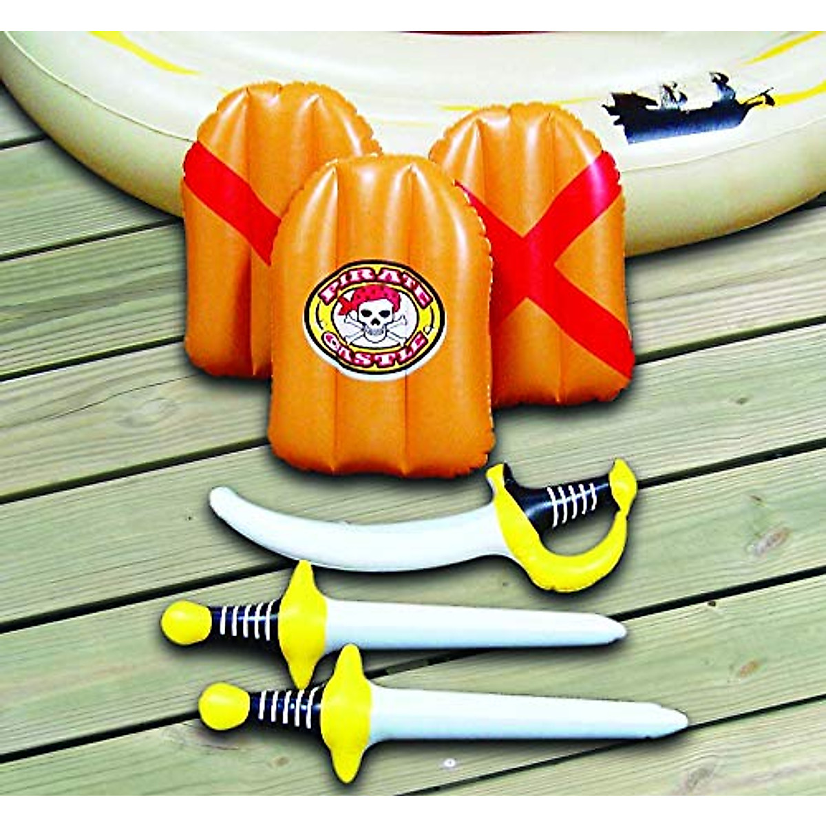 Swimline Pirate Island Pool Float , Black , 82 x 82 62