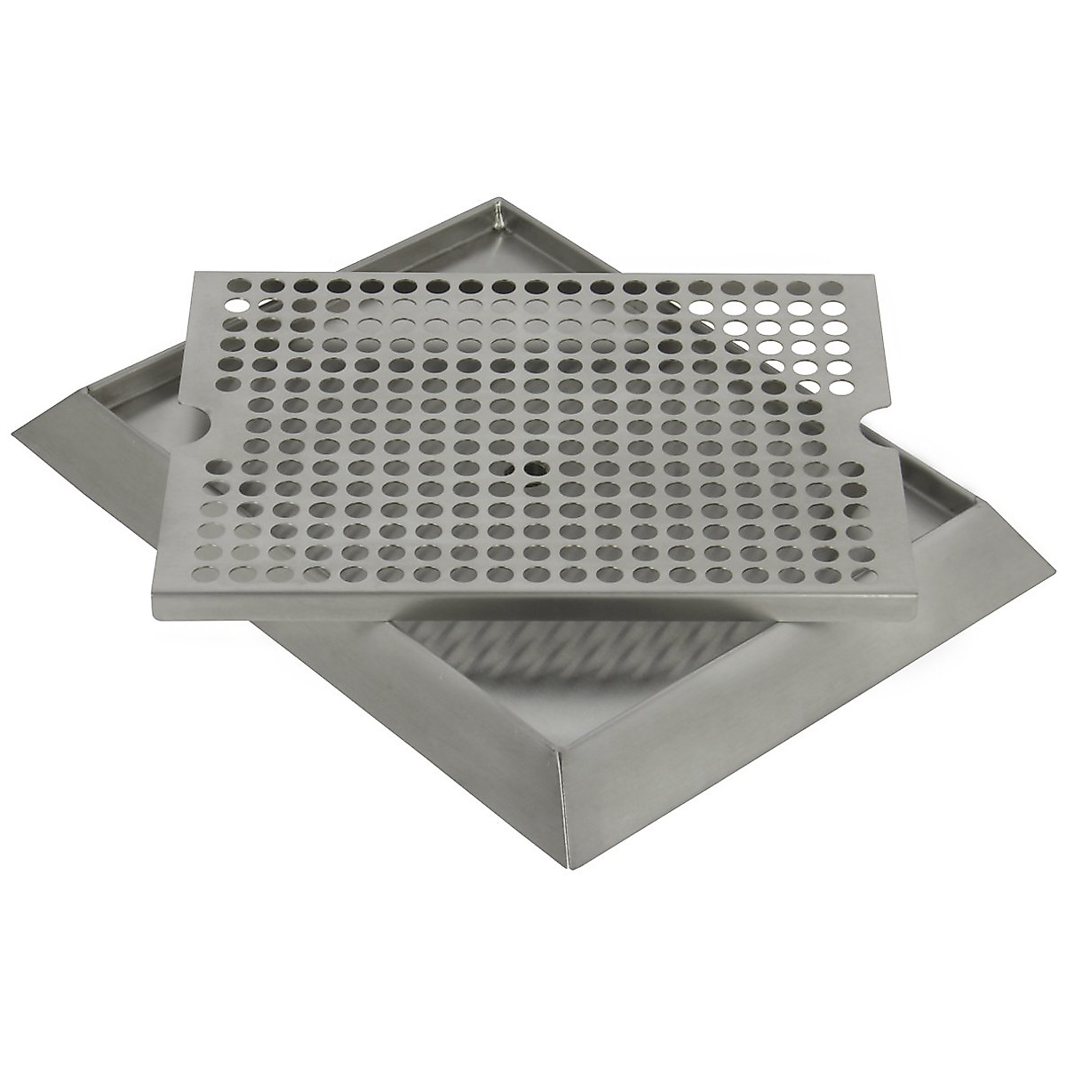 Kegco SEBV-129D 12" x 9" Bevel Edge Drip Tray with Drain