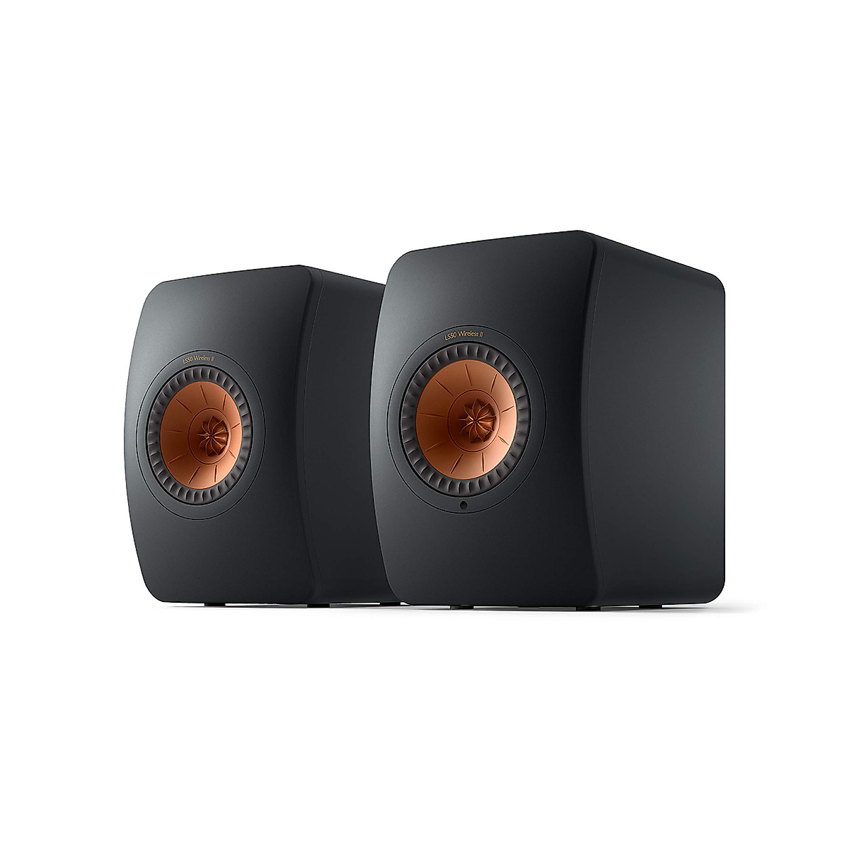 KEF LS50 Wireless II (Pair, Carbon Black) & S2 Speaker Stand (Pair, Carbon Black)