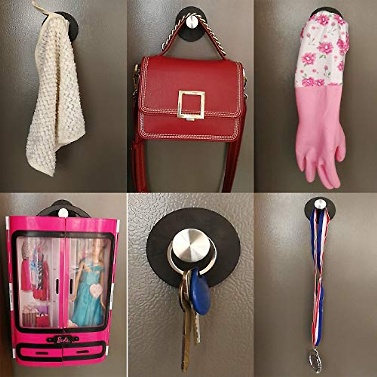 Magnetic Coat Hook Key Holder Towels Hook Strong Magnet Hanging for Bag, Coat, Umbrellas, Scarf, Toys, Towels, Helmet, etc. - No Scratches - Hold up to 6 Lbs
