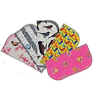 1 Ply Owls & Birds Fun Flannel Washable Kids Lunchbox Napkins 8x8 inches 5 Pack - Little Wipes (R) Flannel
