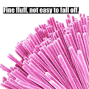 100Pcs Pink Pipe Cleaners，30cmX6mm Pipe Cleaners Craft Chenille Stems for DIY Art Creative Crafts (Pink100)