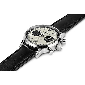 Hamilton Watch American Classic Intra-Matic Auto Chrono | Swiss Made | 40mm Stainless Steel Case | White Dial Analog Watch | Black Leather Strap (Model: H38416711)