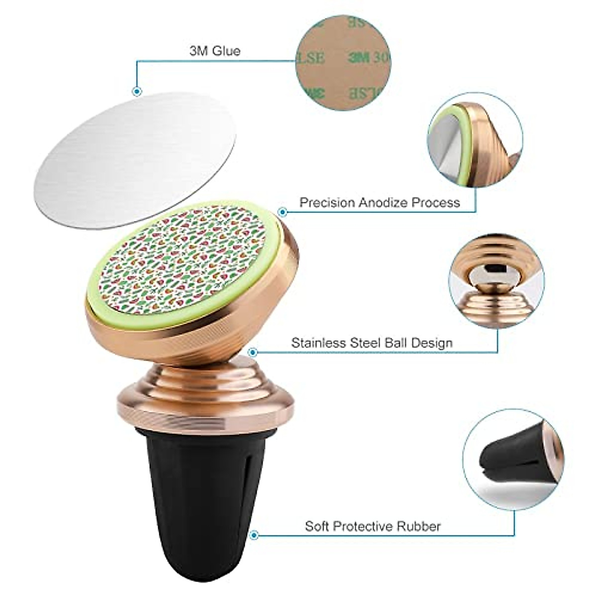 Mexican Style with Cactus Magnetic Phone Holder for Car Air Vent Holder Clip Compatible with All Smartphones & Tablets