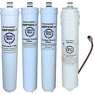 KleenWater Brand Filters and Membrane, Made in USA, Compatible with Ionics MicroMax 5500 Reverse Omosis System, Replacement Water Filters for 47-55702G2, 47-55704G2, 47-55710G2, 66-4706G2, Set of 4