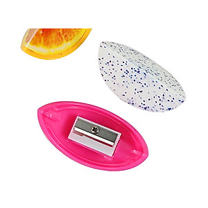 Xiaoyu 15PCS Creative Stationery Cartoon Fruit Shape Plastic Pencil Sharpener for School, Office, Christmas Gift (Colors May Vary)