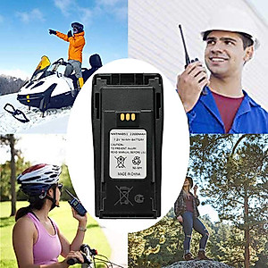 Teseko NNTN4851 NNTN4851A NNTN4496 NNTN4497AR NNTN4970A 7.2V 2200mAh Ni-MH Two-Way Radio Battery Replacement for Motorola CP040 CP140 CP150 CP160 CP180 CP200 PR400 EP450+Belt Clip