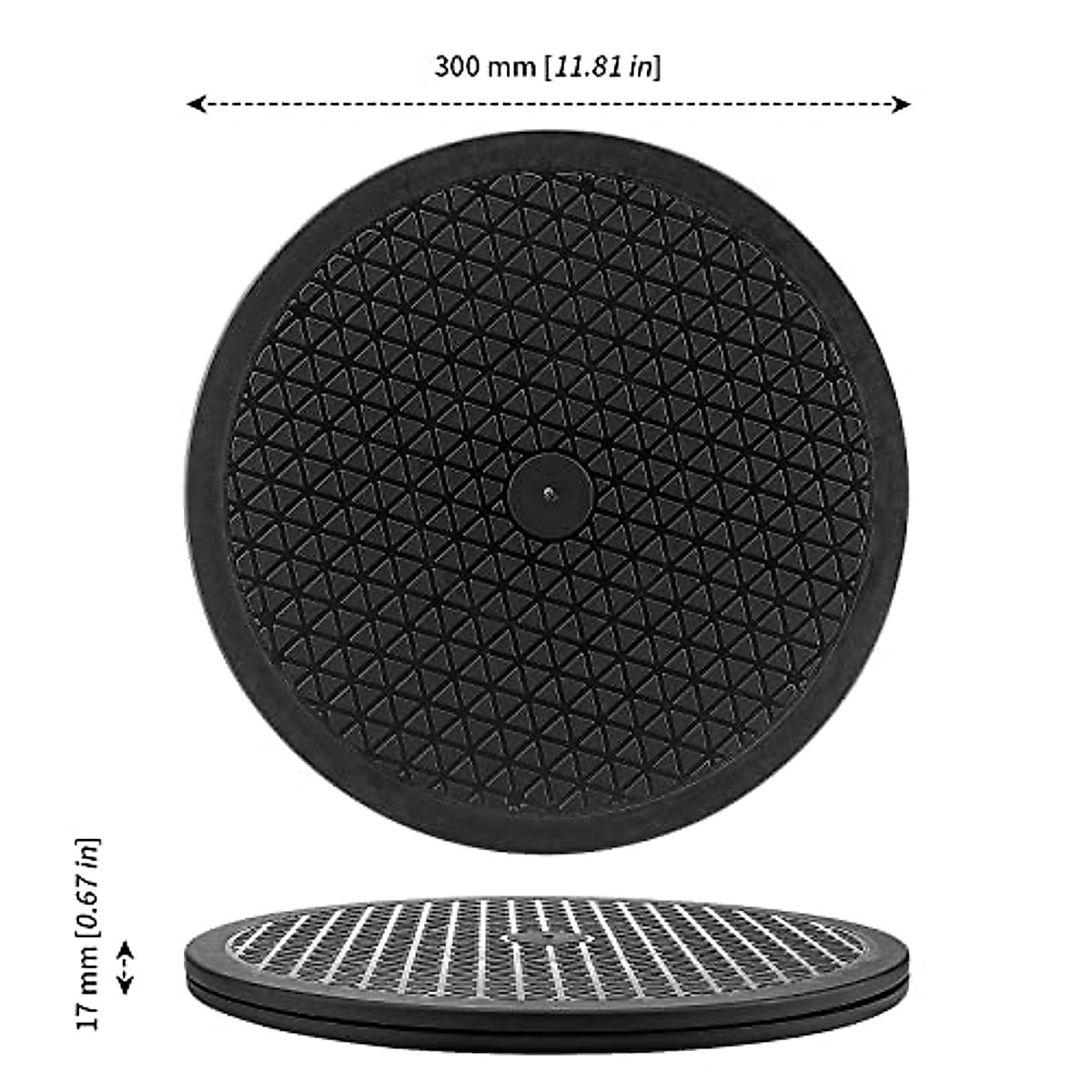 MANCHAP 4 PCS 12 Inch Rotating Swivel Turntable, Rotating Swivel Stand with Steel Ball Bearings, Plastic Lazy Susan Stand for TV / Monitor, 110 Lbs Load Capacity
