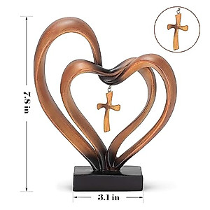 TZufa Wedding Anniversary Couples Gift - 25th 50th Anniversary Wedding Gift Ideas for Wife, Husband, Happy Anniversary, Wedding Decoration for Parents, Her/Him - Brown