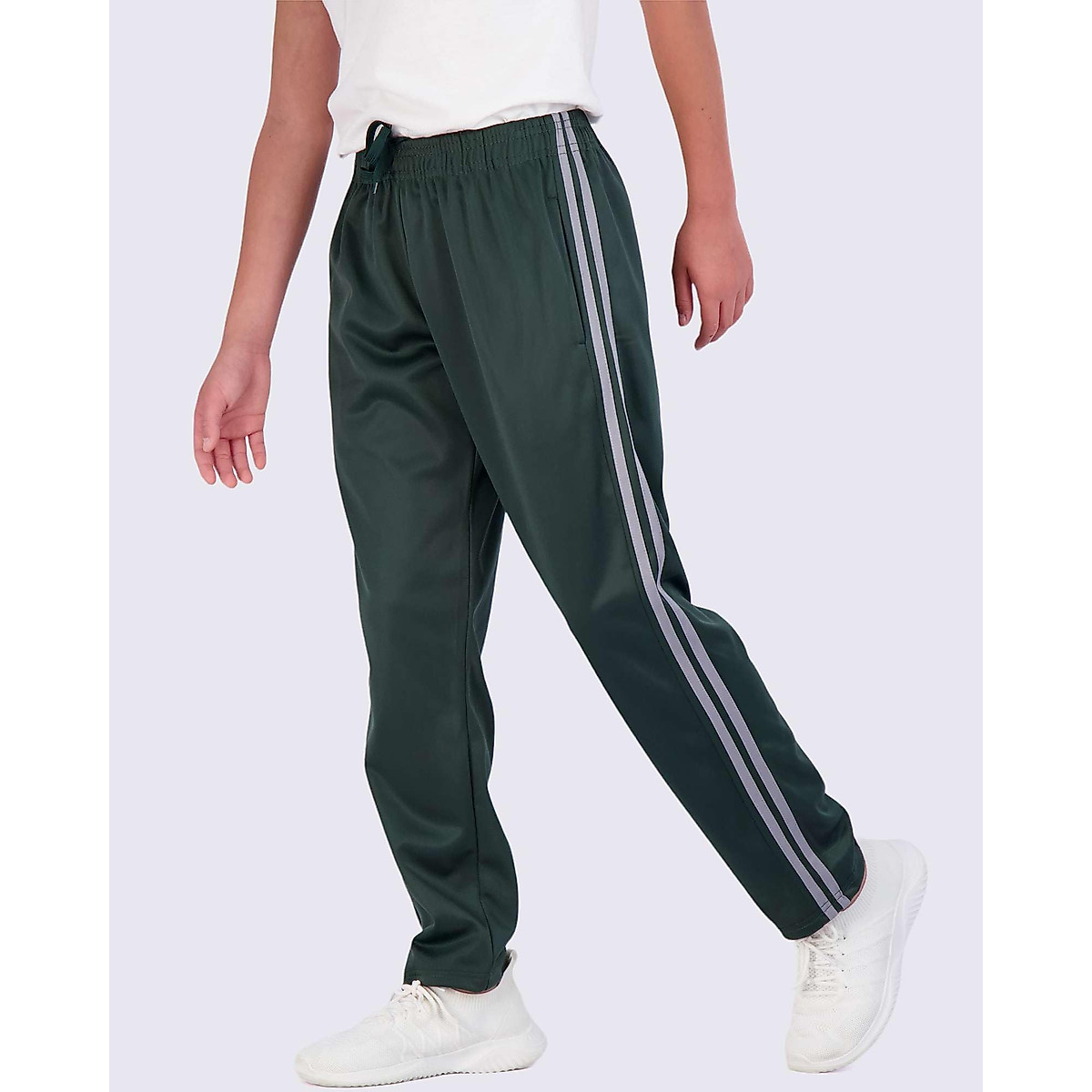 Real Essentials 3 Pack: Boys Active Tricot Sweatpants Track Pant Basketball Athletic Fashion Teen Sweat Pants Soccer Casual Girls Lounge Open Bottom Fleece Tiro Activewear Training- Set 7,XL (18-20)