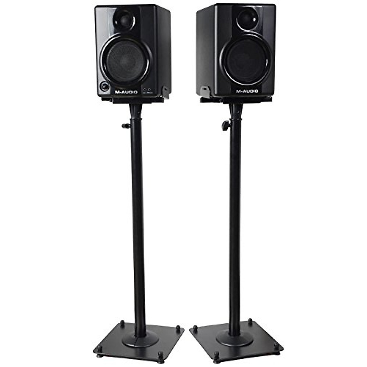 VideoSecu 2 Heavy Duty PA DJ Club Adjustable Height Satellite Speaker Stand Mount - Extends 26.5" to 47" (Compatible with Bose, Harmon Kardon, JBL, KEF, Klipsch, Sony, Yamaha, Pioneer and Others) 1B7