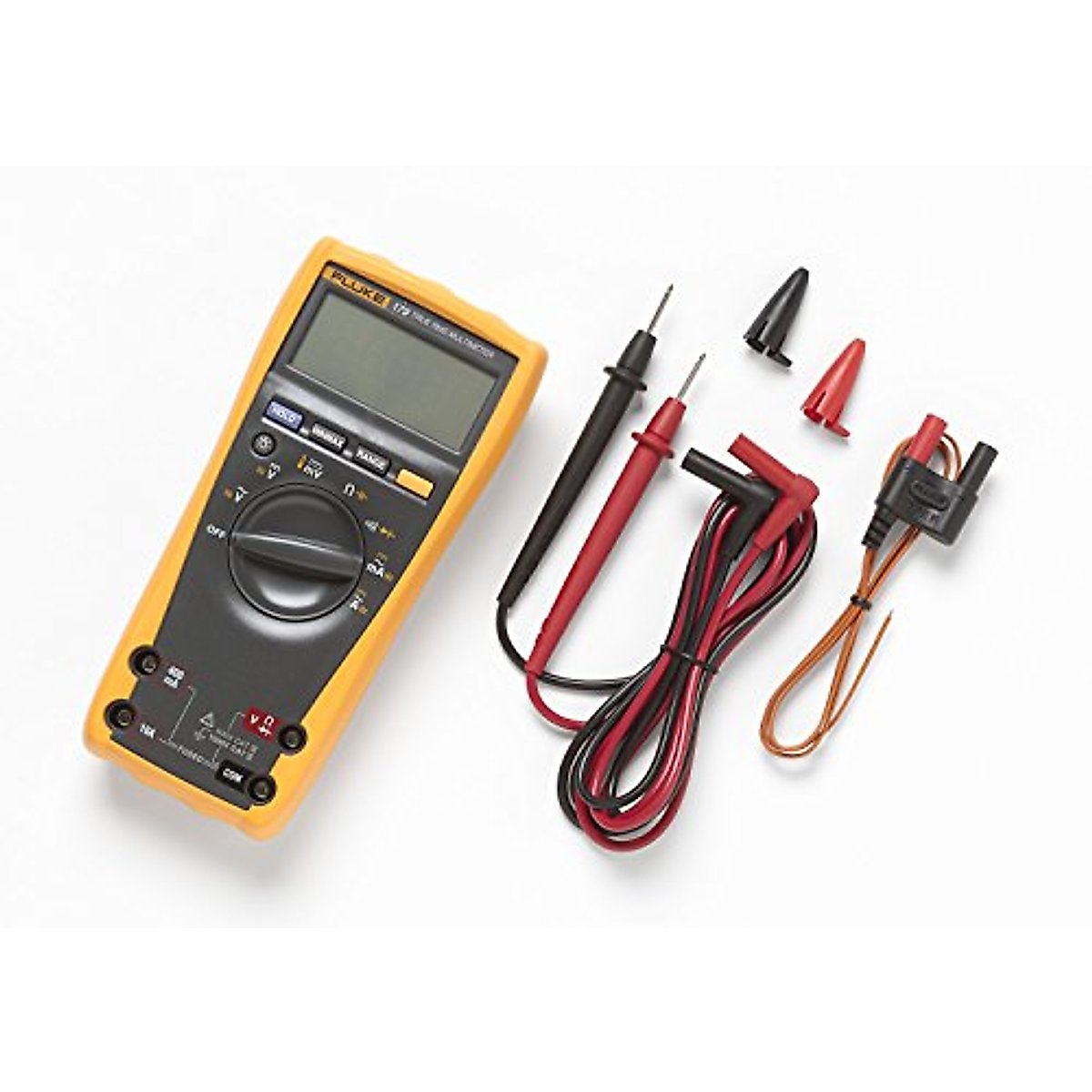 Fluke 179 Multimeter with Backlight, Includes Built-In Thermometer to Measure Temperature, Measures True-RMS AC Current and Voltage, Frequency, Capacitance, Resistance, Continuity and Diode