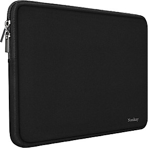 Naukay Laptop Sleeve Case 15.6 Inch,Resistant Neoprene Laptop Sleeve/Notebook Computer Pocket Case/Tablet Briefcase Carrying Bag Compatible Asus/Dell/Fujitsu/HP/Sony/Toshiba/Acer/Fujitsu- (Black)