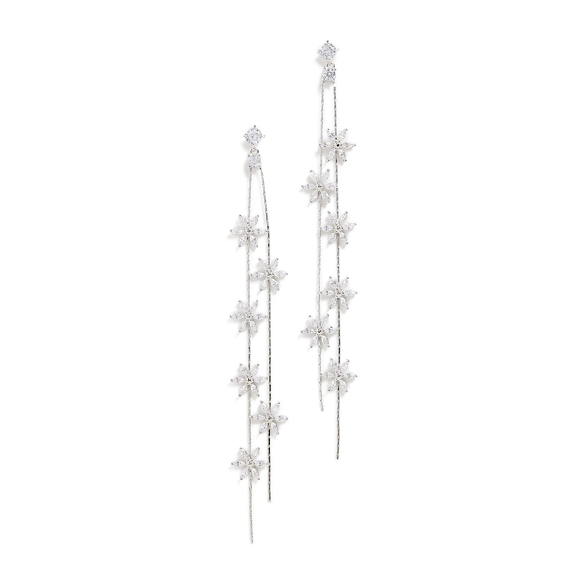 SHASHI Women's Whisper Earrings, White Gold, One Size