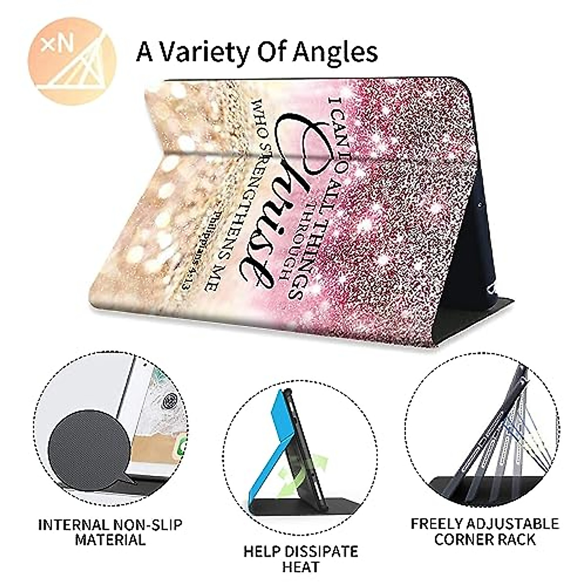 Fire HD 10 Case 2021,Fire HD 10 Plus Tablet Case (11th Generation, 2021 Release), Multi-Angle Slim Stand Smart Cover Cases for New Amazon Kindle Fire HD 10 10.1"- I can do All Things Through Christ