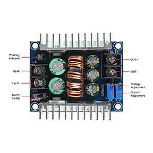 XIITIA 4pcs 20A 300W CC CV Step Down Module Adjustable DC 6-40V to 1.2-36V Voltage Regulator Buck Converter Constant Current Power Module Charging LED Drive with Short Circuit Protection