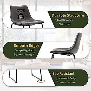 NicBex Retro Bar Stools Crazy-Horse Leather with Metal Legs Barstools, Lounge Kitchen Island Counter Stools, Set of 2, (Grey Color) (A-GE17019-USSU014)