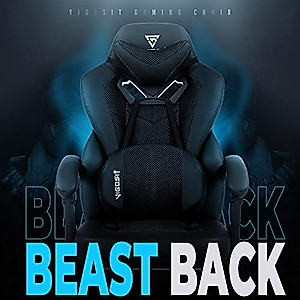 Vigosit Gaming Chair- Gaming Chair with Footrest, Mesh Gaming Chair for Heavy People, Ergonomic Reclining Gamer Computer Chair for Adult, Big and Tall Office PC Chair Gaming with Massage (Black)