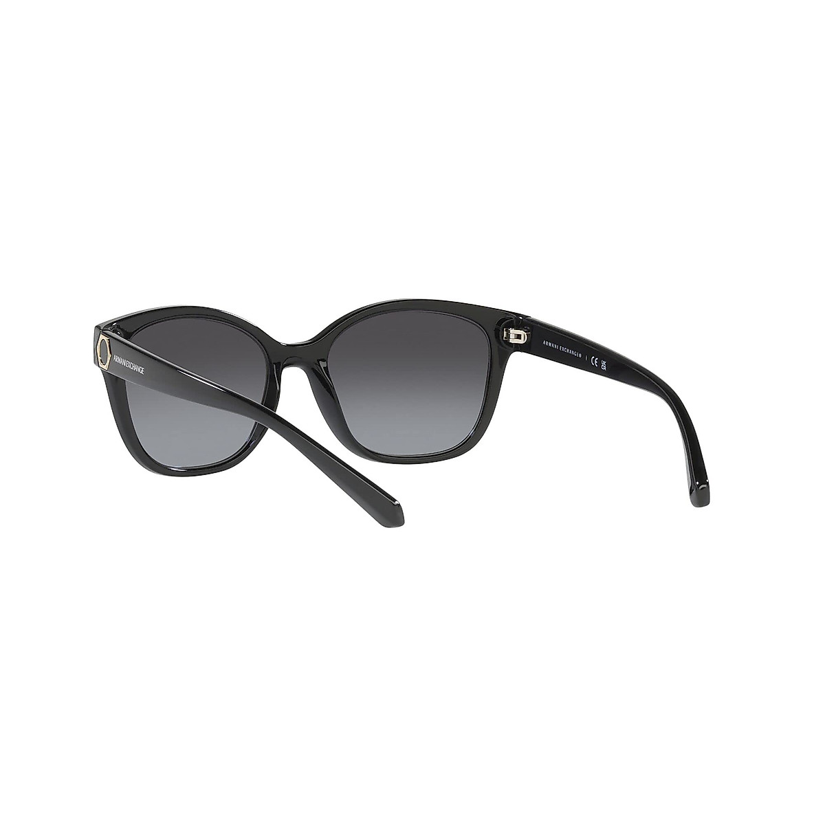 A|X ARMANI EXCHANGE Women's Ax4127s Cat Eye Sunglasses, Shiny Black/Gradient Grey, 54 mm