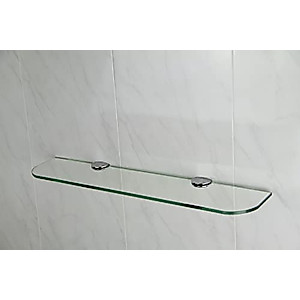 BSM Marketing Glass Shelf with Curved Corners 3 Sizes 300mm 400mm 500mm and 3 Colours Clear White Black Bathroom Kitchen Bedroom (500mm x 100mm, Clear)