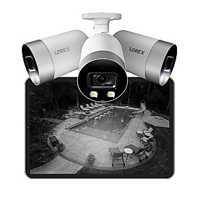 Lorex 4K Security Camera System, Fusion 8-Channel 2TB NVR System with 4 Wired Smart Deterrence 4K (8MP) IP POE Cameras, 150FT Night Vision